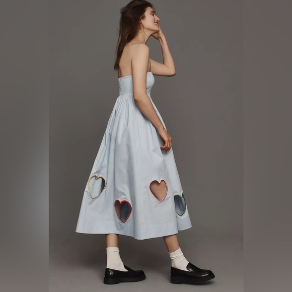 Anthropologie | Dresses | Mare Mare Strapless Cutout Hearts Aline Midi Dress By Anthropologie ...